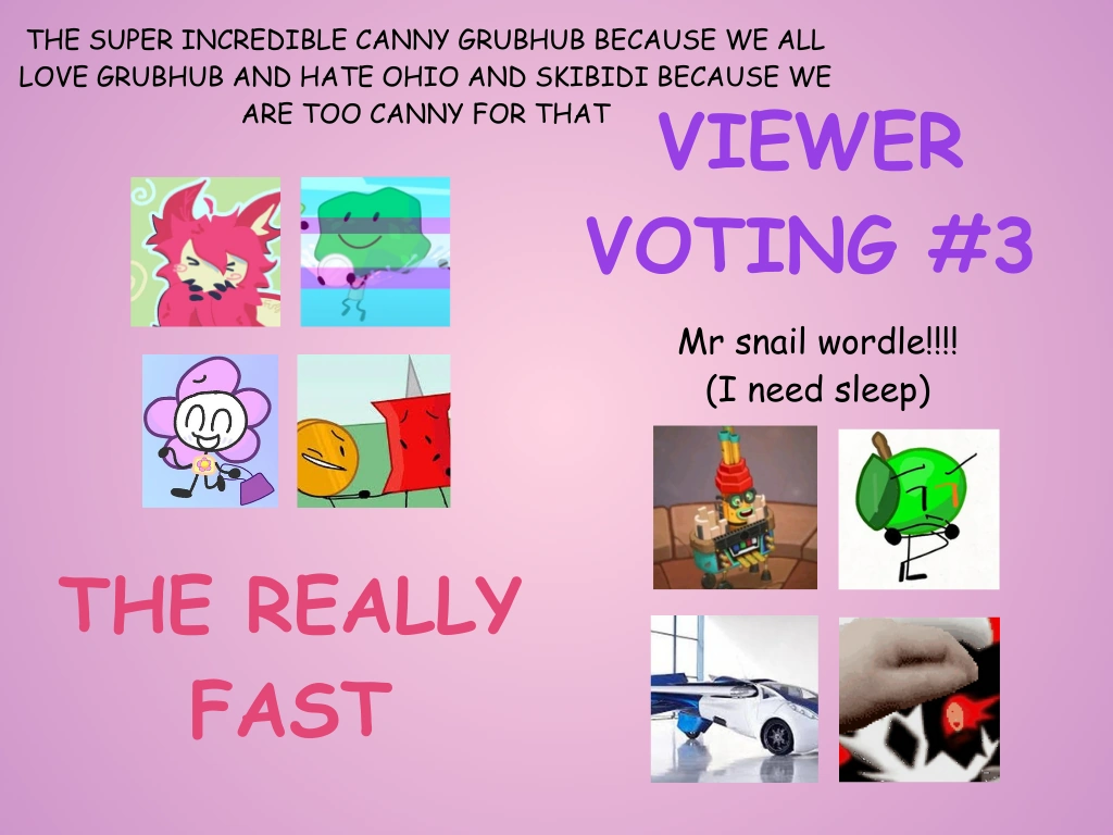 THE REALLY FAST VIEWER VOTING 3A | Fandom
