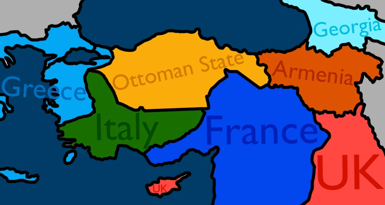 Map of the Treaty of Sèvres | Fandom