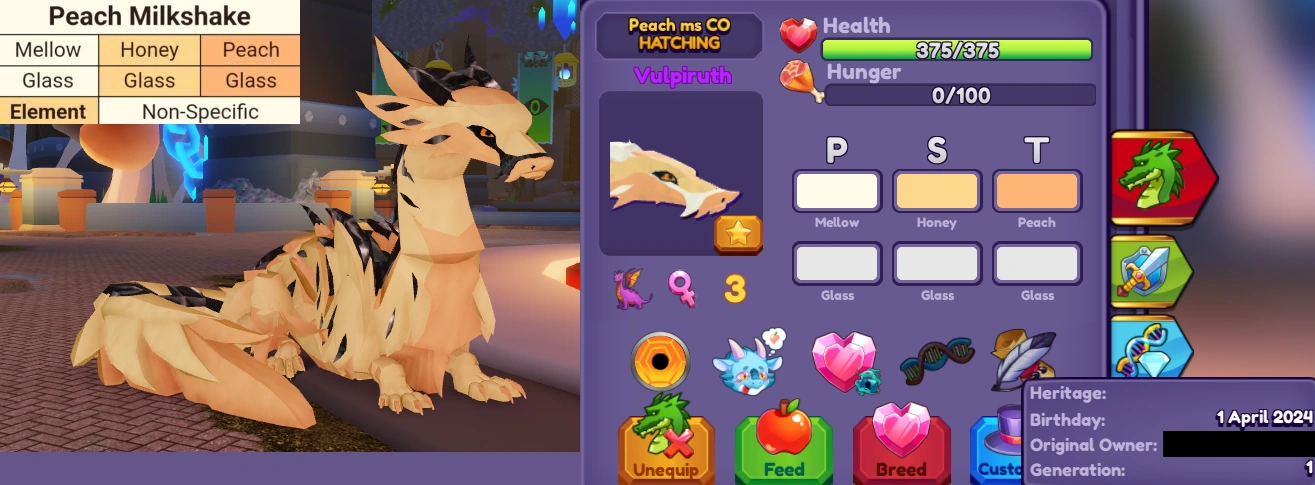 co hatching peach milkshake vulp | Fandom