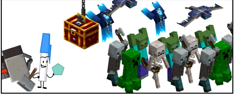 Bfdi: minecraft dungeones how to scare away a giant swarm of mobs | Fandom