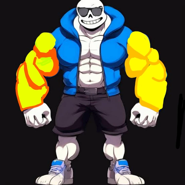 Sans Dafuqboom with muscle | Fandom