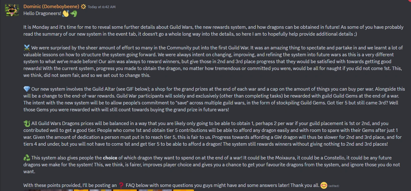 oooo honestly the new post in dev feed about the guild wars stuff ...