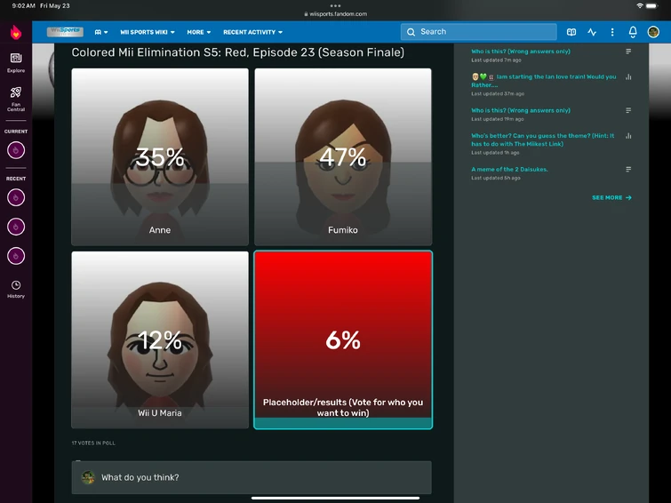 Colored Mii Elimination S5: Red, Episode 22 (Season Finale results ...