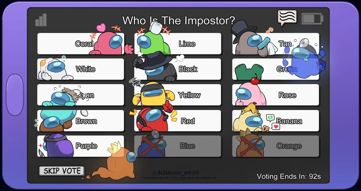 Among Us Cute fanart of voting screen | Fandom