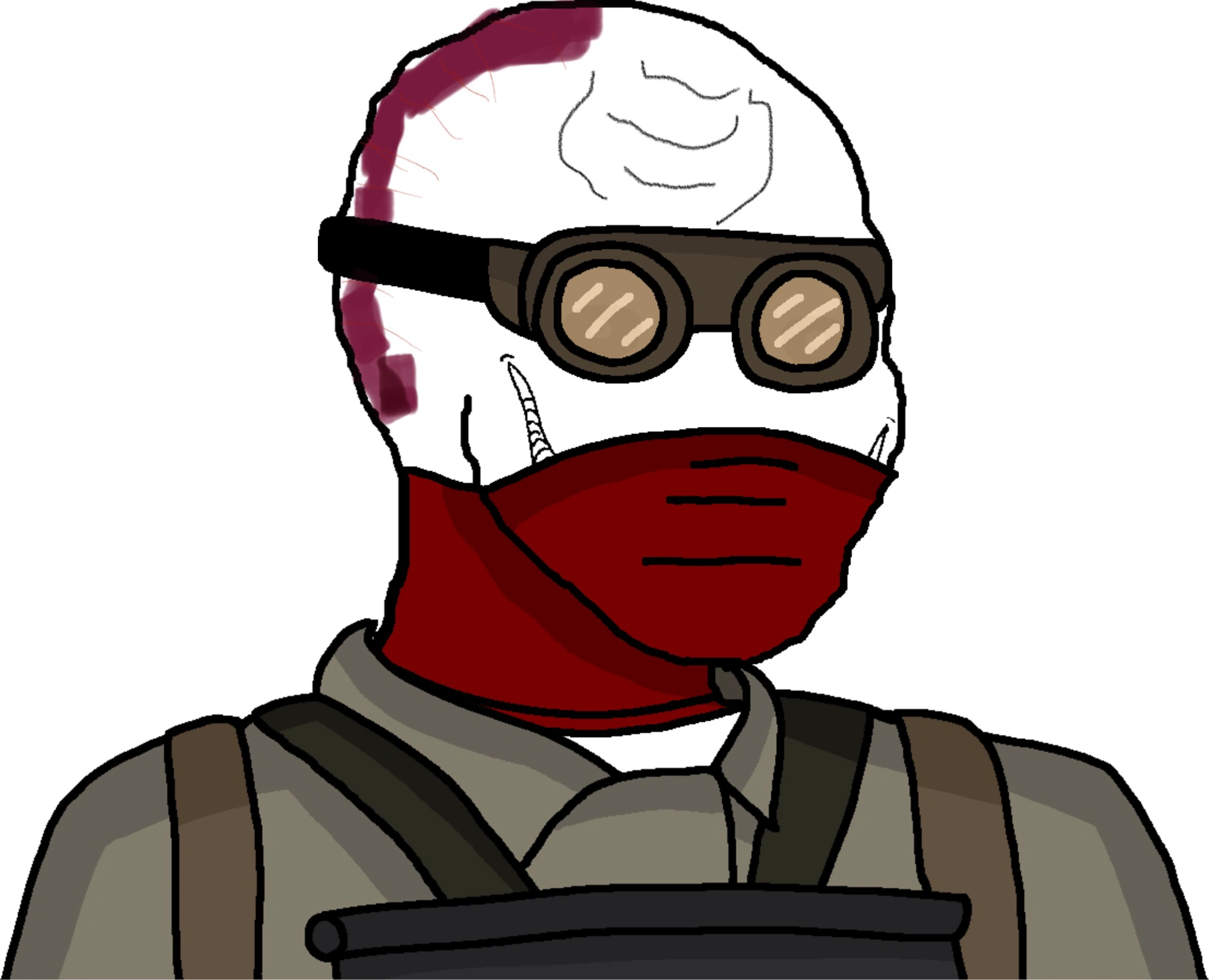 Tried my hand at making a Genestealer Cult Brood Brothers psycho wojak ...