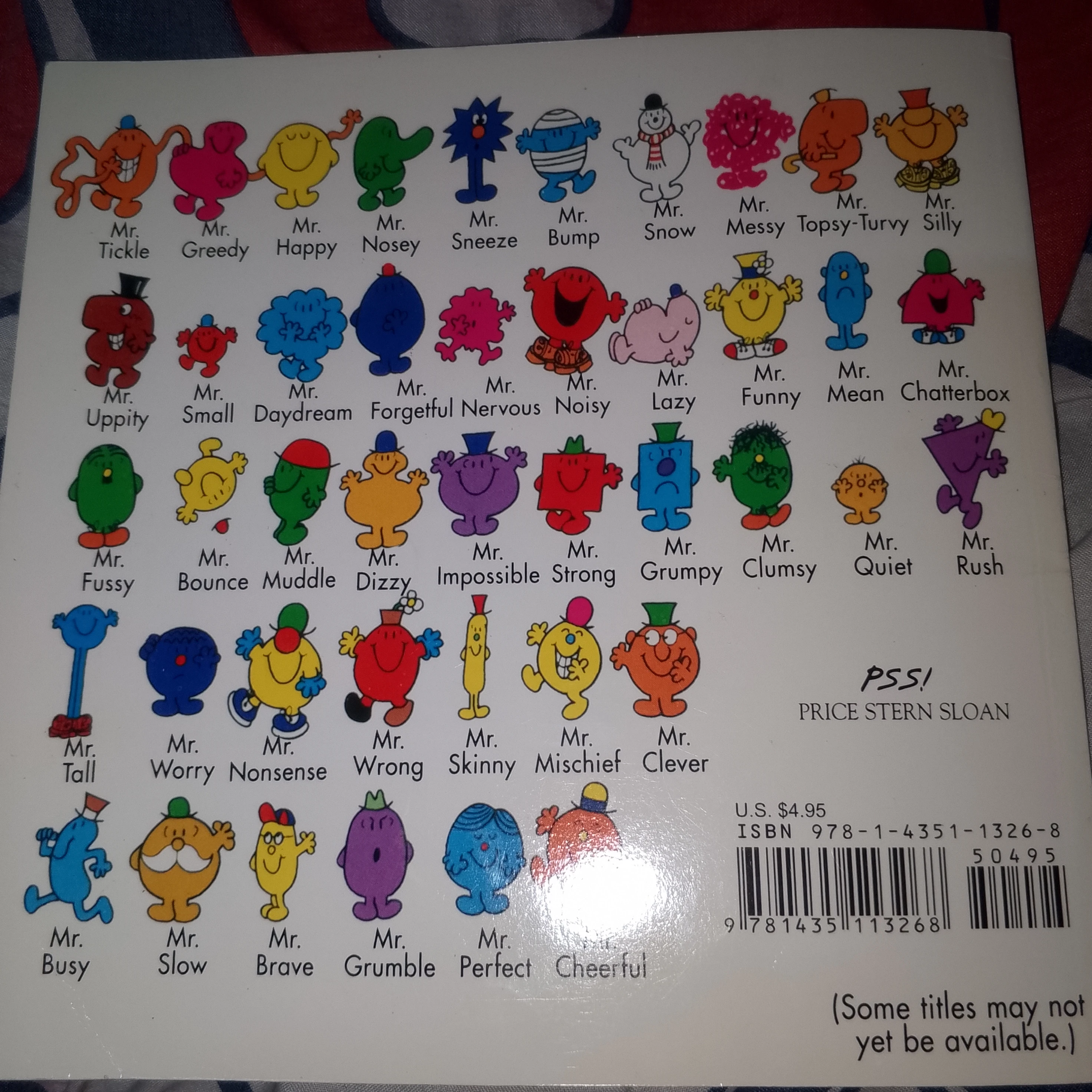 Does anyone have a Mr. Men book with a back cover like this? | Fandom