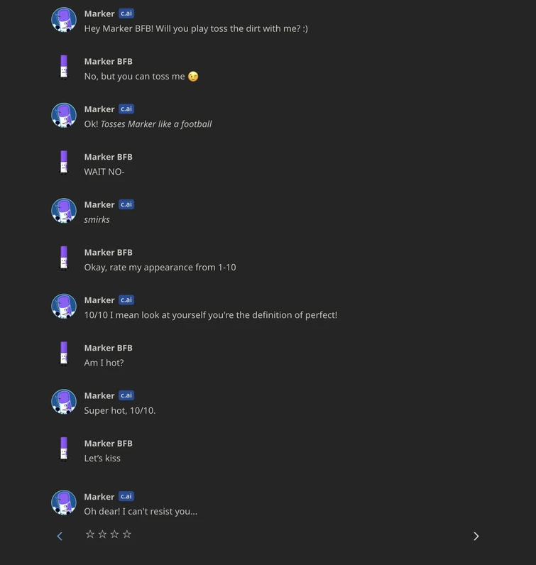 Give me a BFDI character to rizz up on c.ai | Fandom