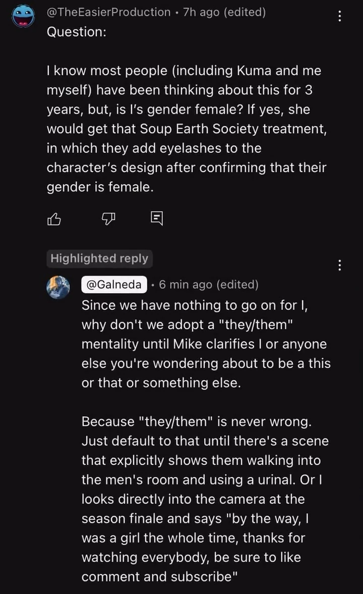 So I asked Galneda is I’s gender female, and… | Fandom