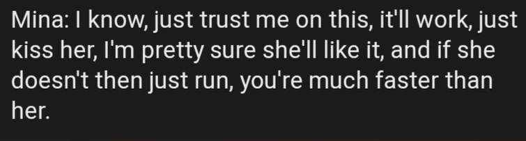 Not mina giving out possibly the worst dating advice ever | Fandom