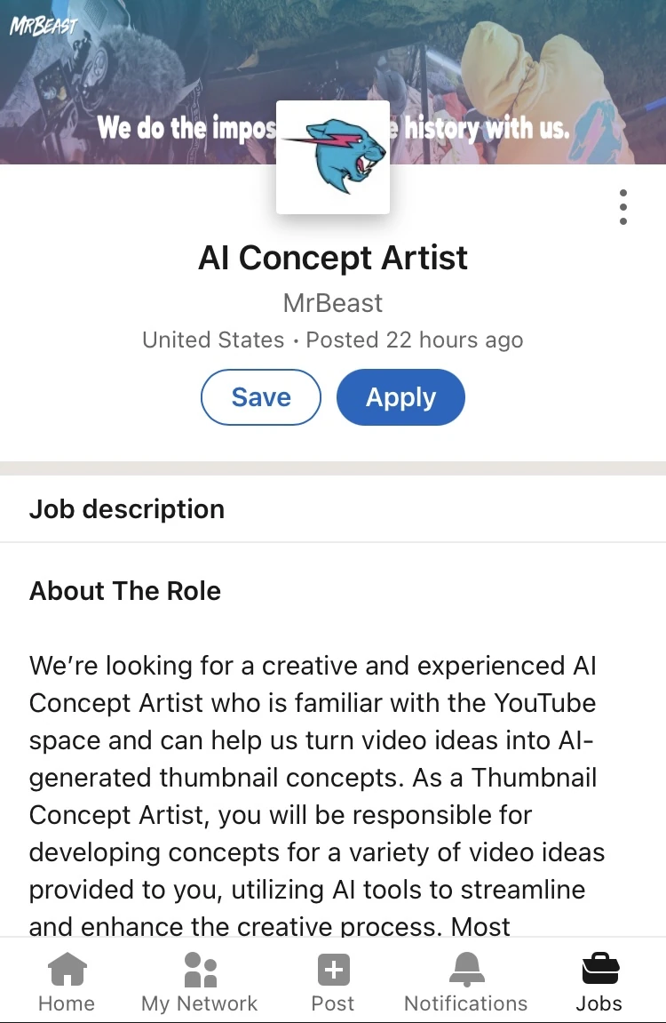 MrBeast is now hiring AI “artists”. | Fandom