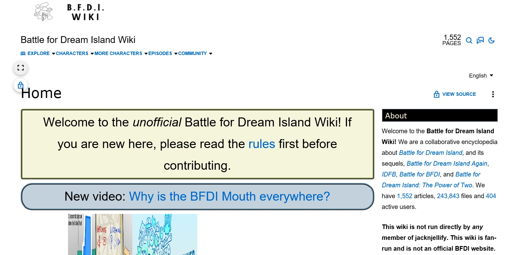 this is what the bfdi wiki looks like on internet explorer | Fandom