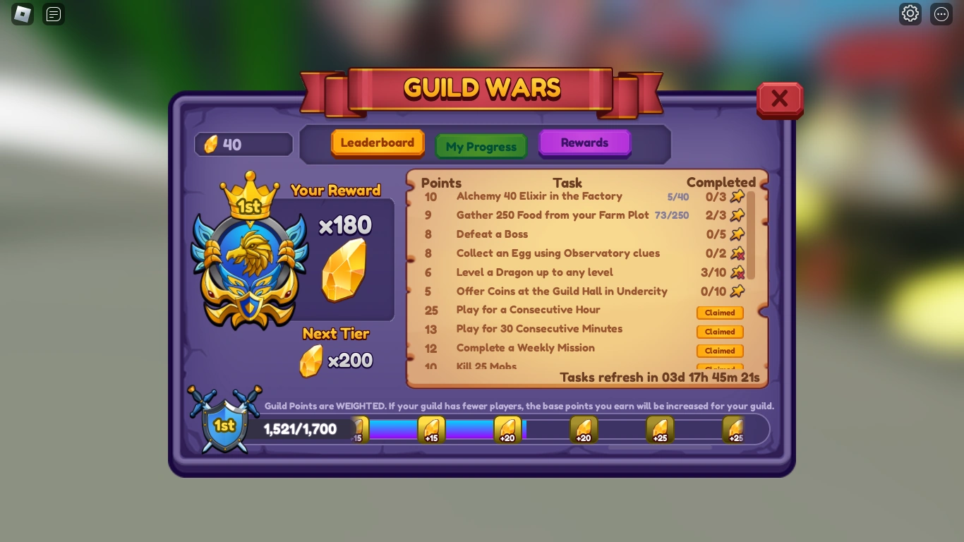How many 'tasks' does it take to complete guilds? (I NEED GUILD HELP ...