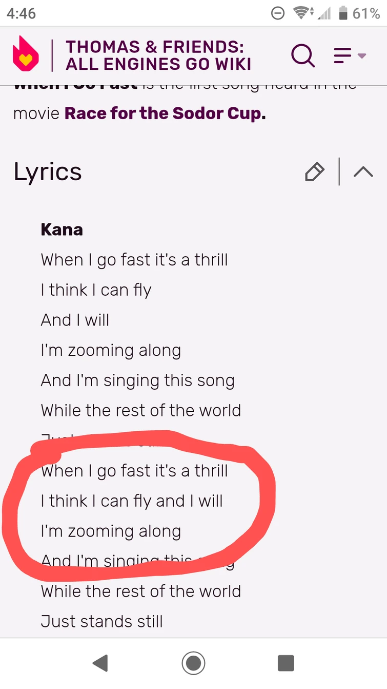 All engines go wiki sings When I Go Fast! | Fandom