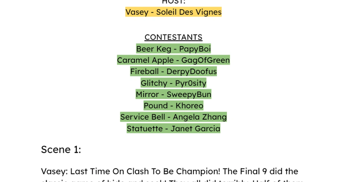 That’s the script for C2BC 14 being leaked. | Fandom