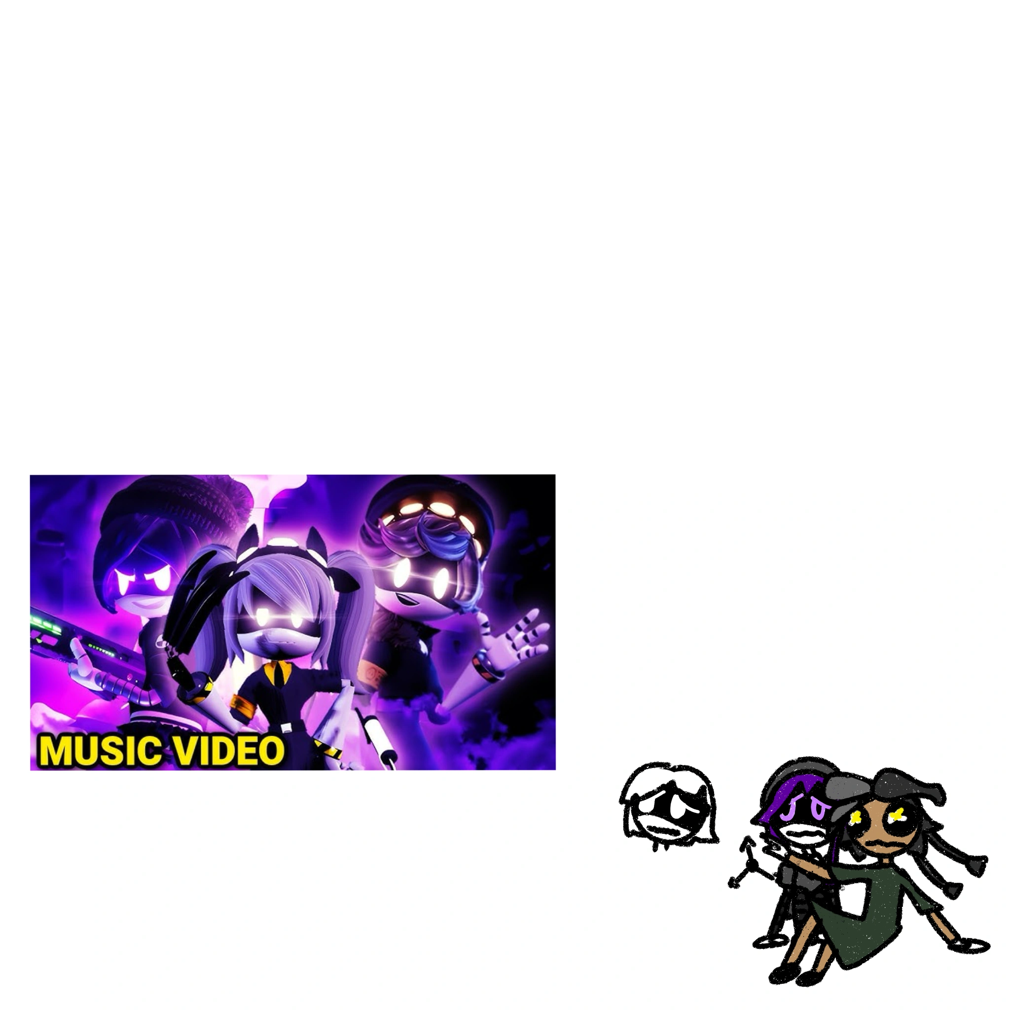 I'm making a drawing of Nori, Cyn, and Yeva hiding from the cringe (WIP ...