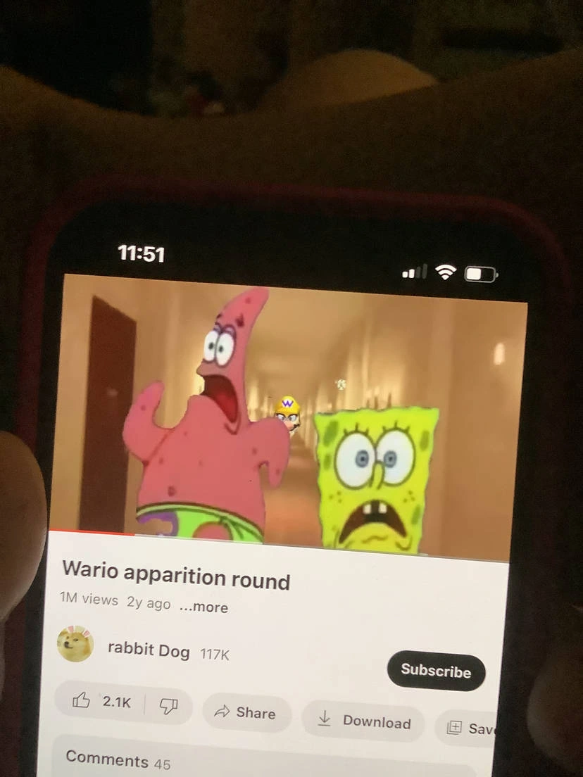 SpongeBob and Patrick running from the Wario apparition round | Fandom