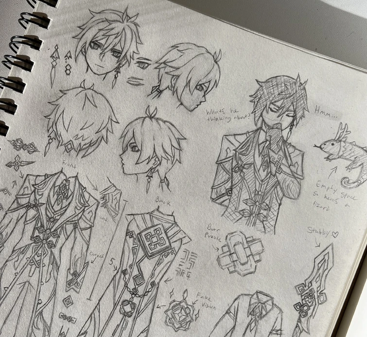 I made myself a Zhongli reference sheet | Fandom