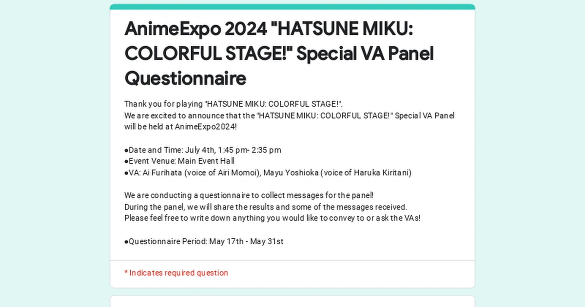 If you want a chance to ask a question to Airi and Haruka's VAs then ...