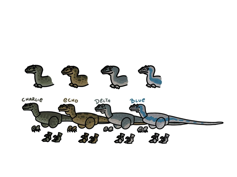 Behold: the Jurassic World raptor squad (Duke Griffin style) | Fandom