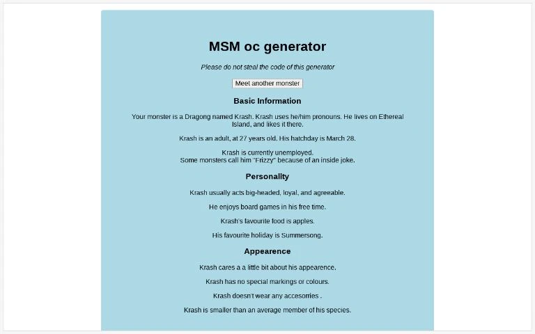 The msm oc generator now includes hybrids! | Fandom
