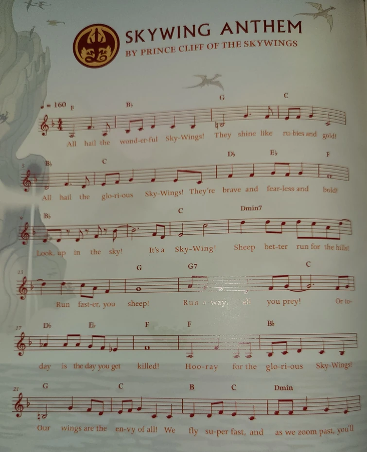 Oh my god they added music notes to Cliff's SkyWing Anthem- | Fandom