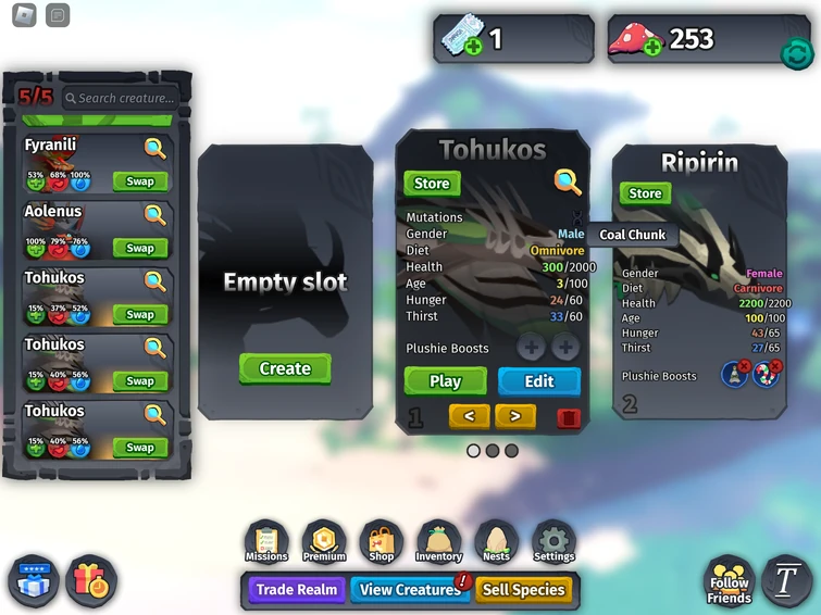 How much do coal chunk mut creatures go for? | Fandom