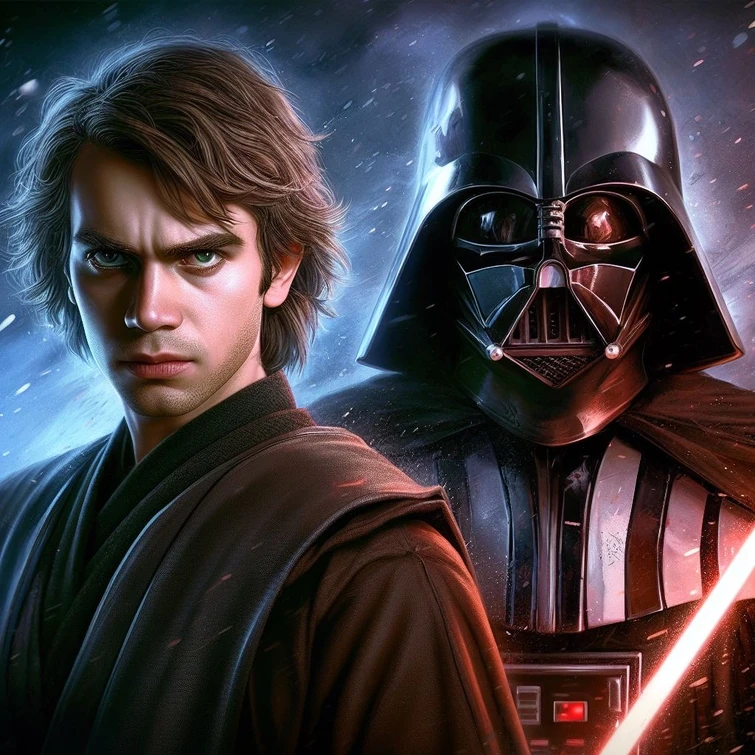 Anakin Skywalker and Darth Vader Side By Side AI Art | Fandom