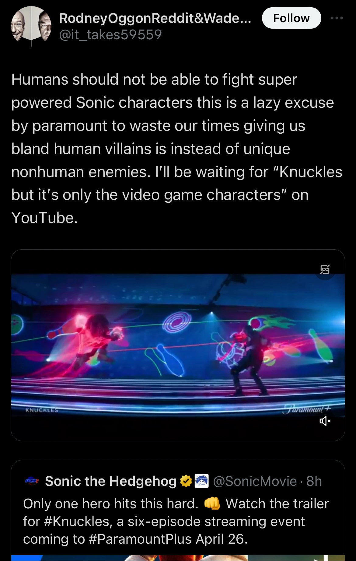 Oh boy, the “humans doesn’t work on Sonic” hate continues fr.🤦🏻‍♂️ | Fandom