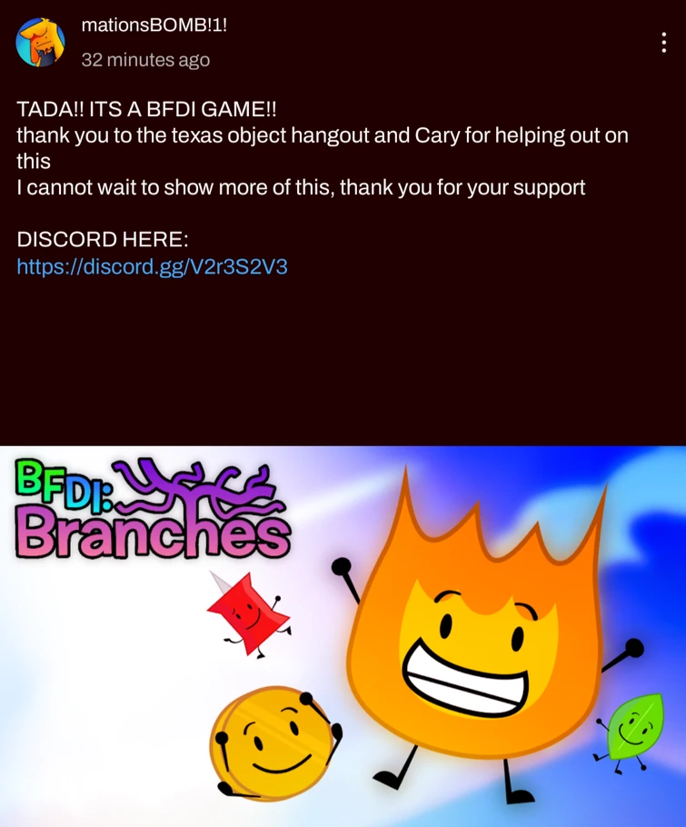 new bfdi game made by MationsBomb | Fandom