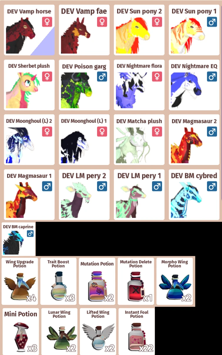 T/S DEV HORSES, POTS, THEMED TACK & ACCS | Fandom