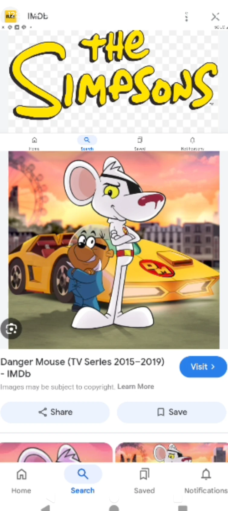 Danger mouse rubber Simpsons premiered in the UK on cartoon Network and ...