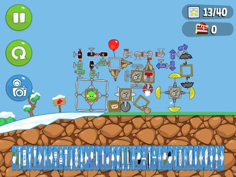 I tried to fit as many buttons as i could in bad piggies | Fandom