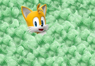 Tails in a pile of mint candies | Fandom