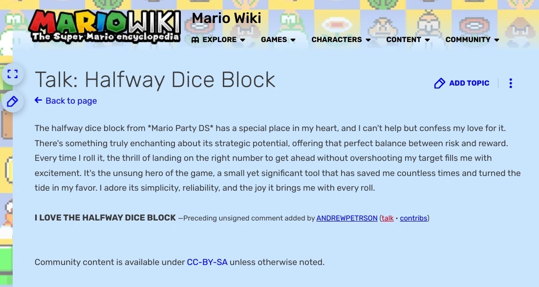 Best talk page on the wiki | Fandom