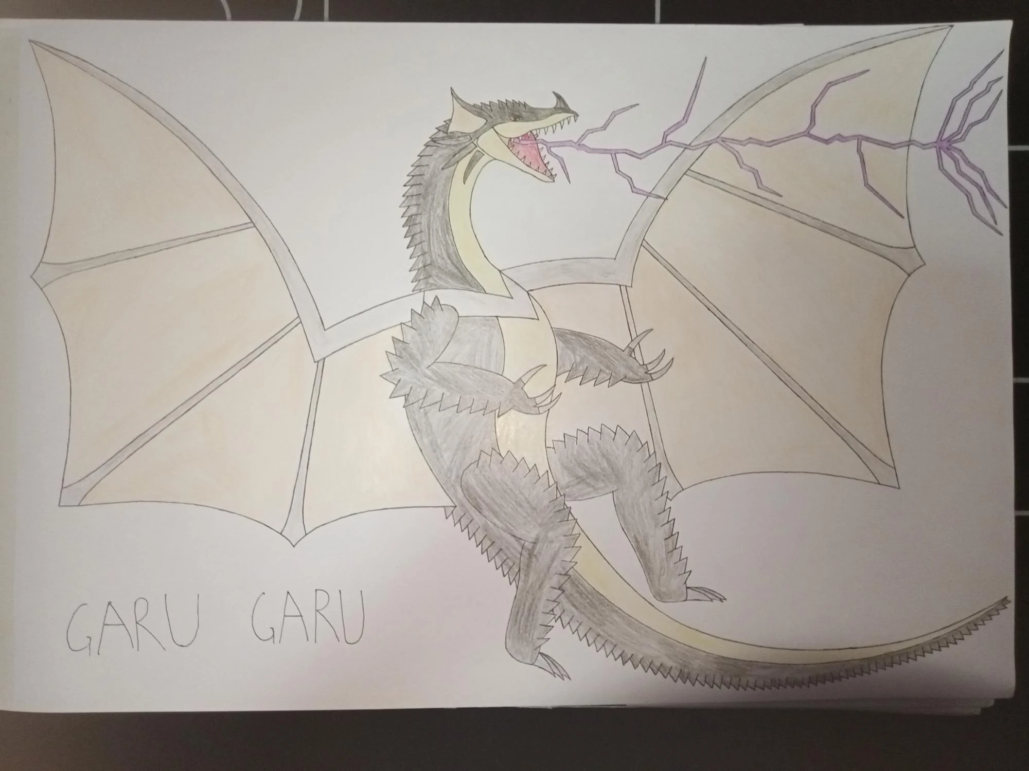 Gojira: Kingdom Garu Garu (Juvenile) Sketch. | Fandom