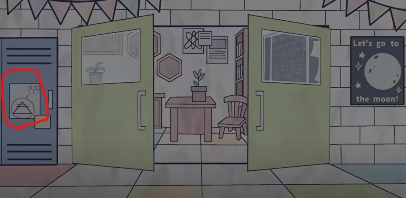 The symbol on this locker is also on Alice's chest and on Principal ...