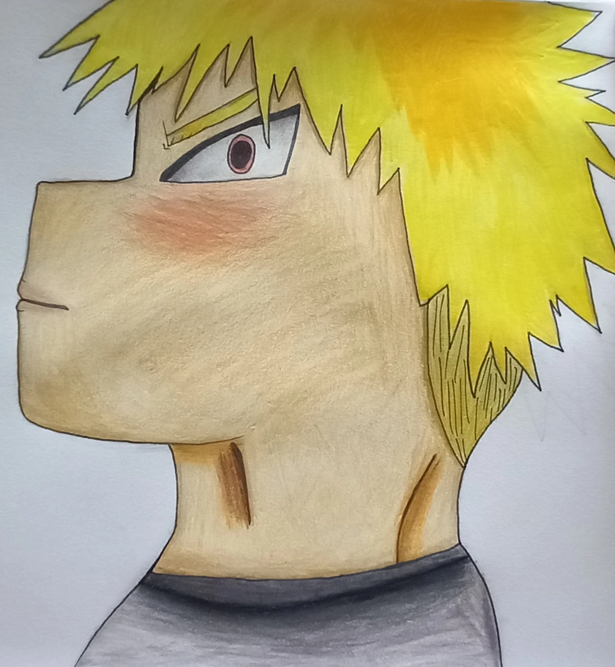 So...I drew Bakugou's side profile and... | Fandom