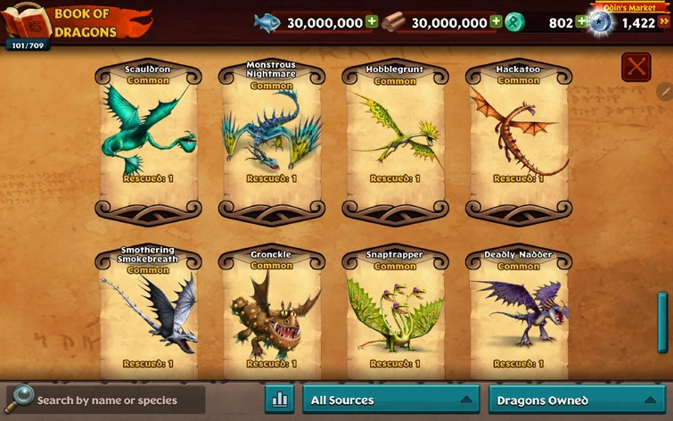 My Rise of Berk dragon collection (a How to Train Your Dragon mobile ...