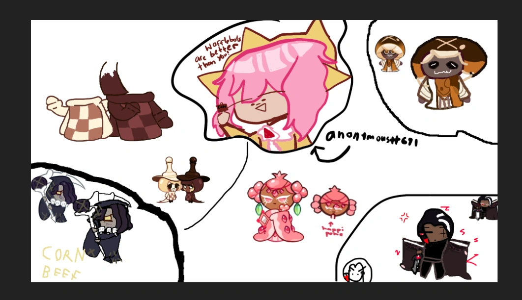 random screenshot of the dark cookies collab | Fandom