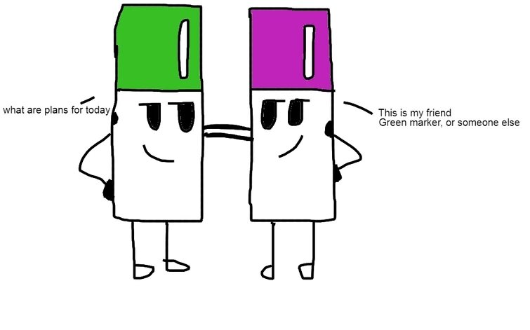 green marker meets purple marker. | Fandom