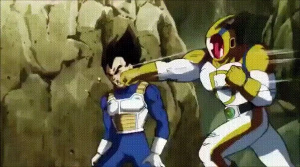 Why is the yellow Power ranger punching Vegeta? | Fandom