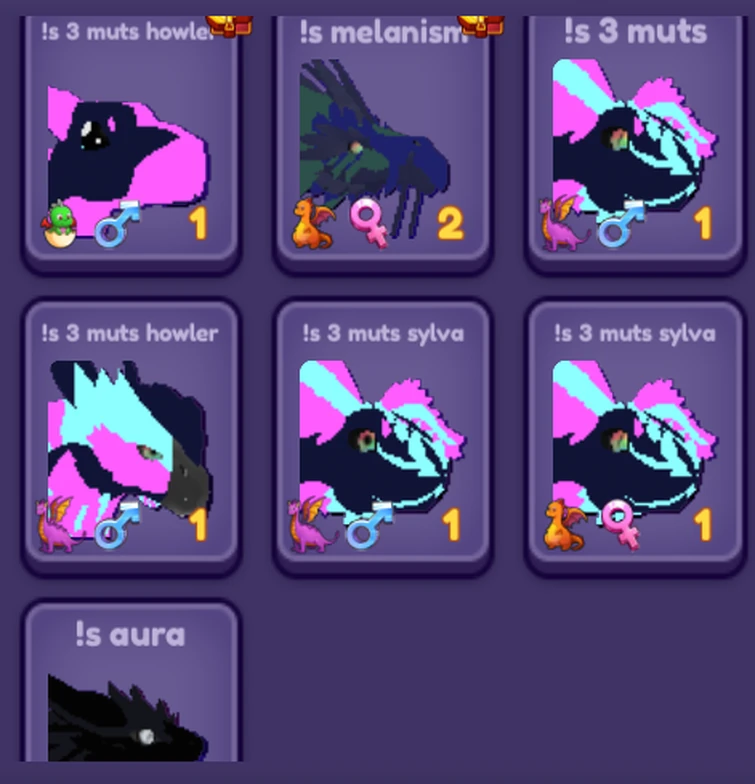 T/S 3 muts dragon, melanism tara, aura amp! | Fandom