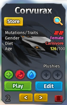 Selling Double Red🔴🔴 Corvuax (Bite+Weight) | Fandom