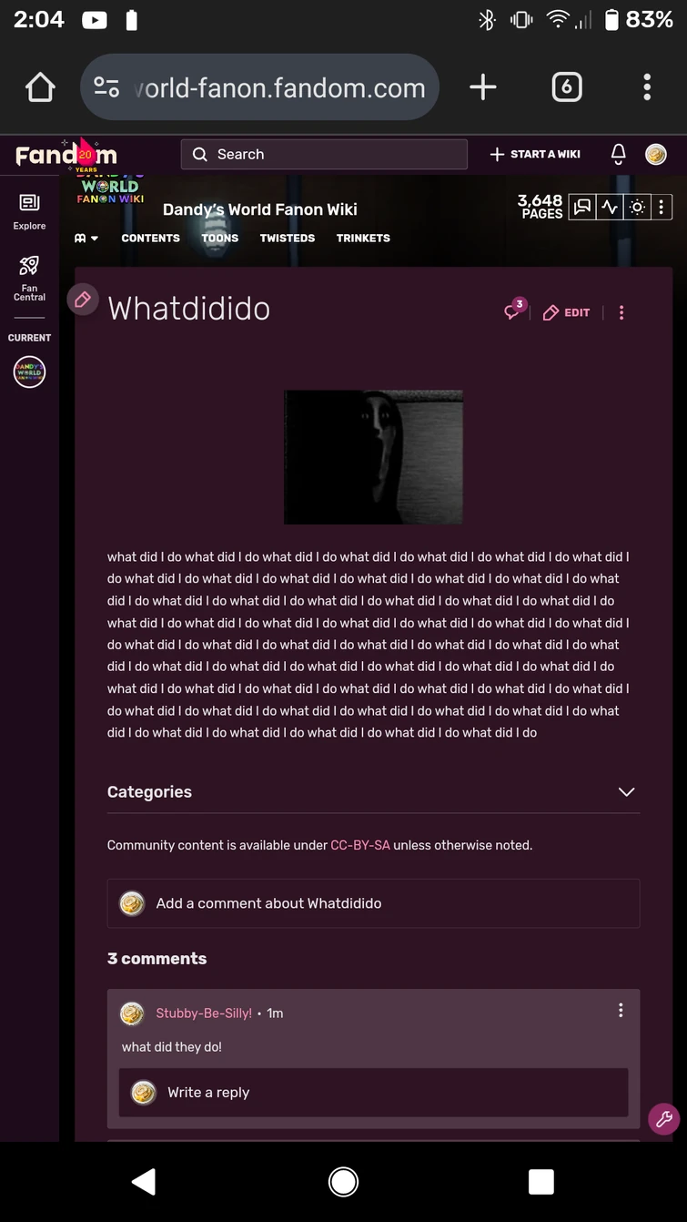 Go try and find the secret on Freaks' page, first to do it plus post a screenshot here gets ...