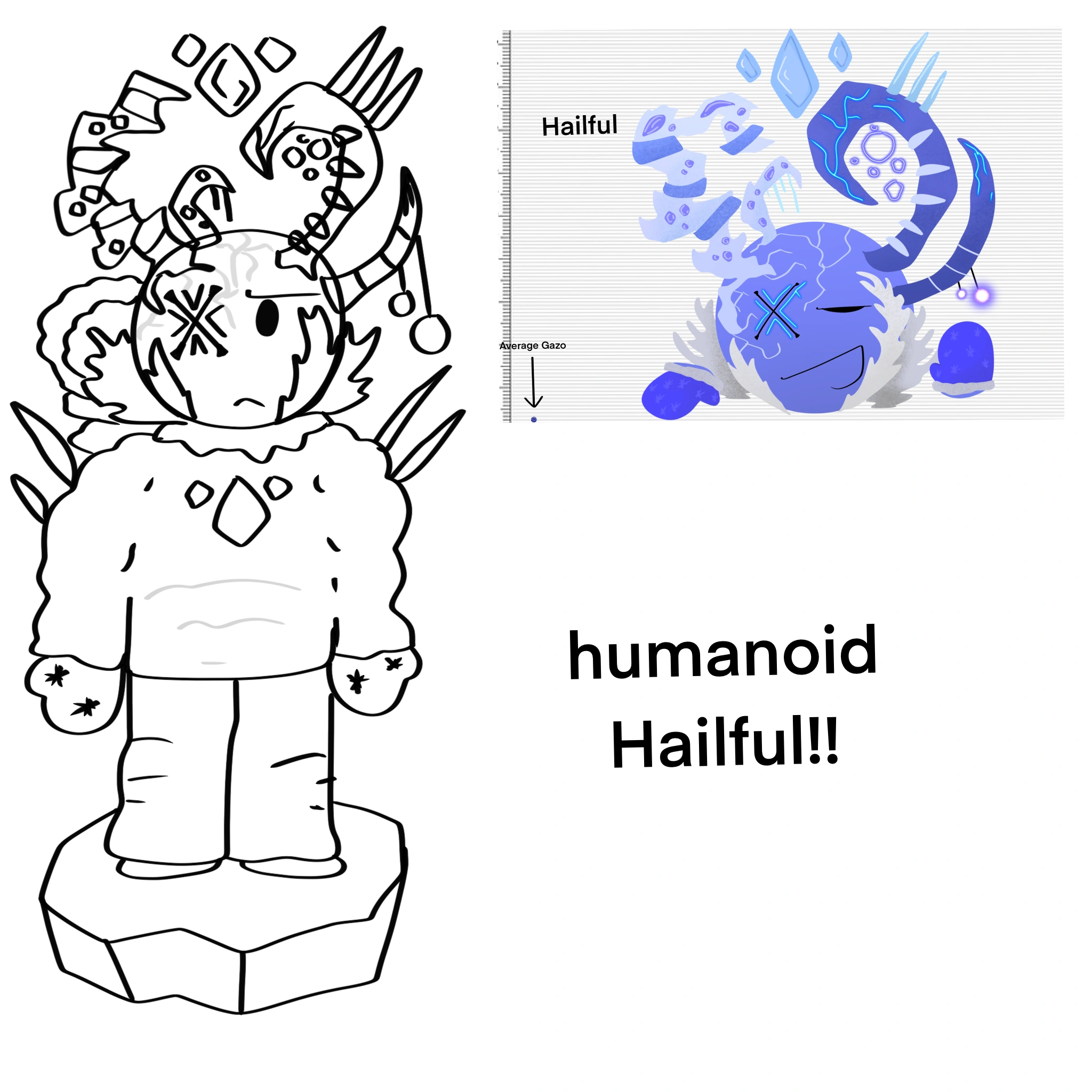“humanoid” Hailful sketch!! | Fandom