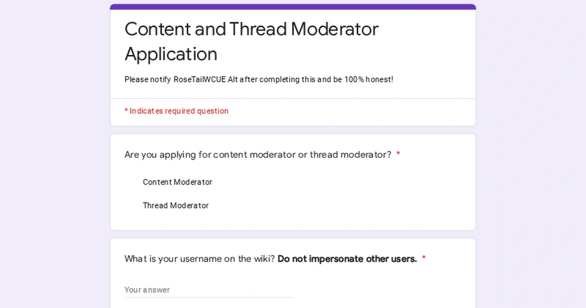 Content and Thread Moderator Applications! | Fandom