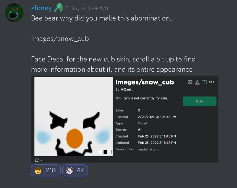 NEW CUB BUDDY LEAKED!!! This means Beesmas will be extended afterall ...