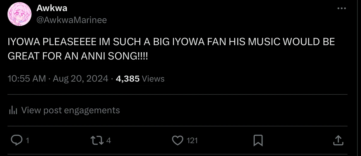 This is secretly a petition for Iyowa to create the 4th anniversary ...