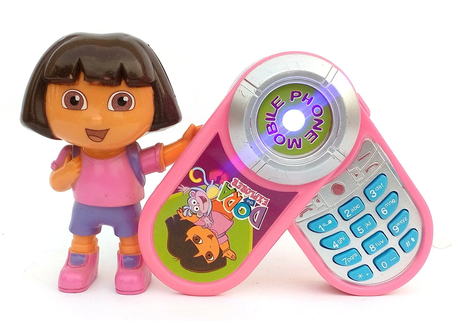 Dora The Explorer Toy Phone Roll And Flip Pink Versions With Lights ...