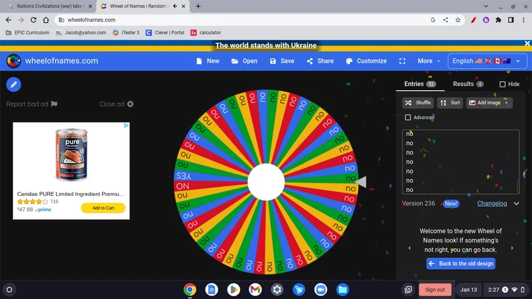 asking the wheel of names if u will be famous be like | Fandom